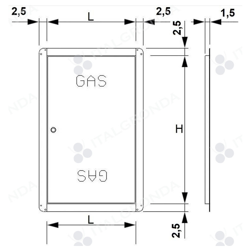 SPORTELLO X CONTATORE GAS ZINCATO