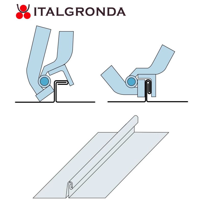 RAU 117-Pinza per aggraffatura doppia larghezza utile 220mm Mod. WDF