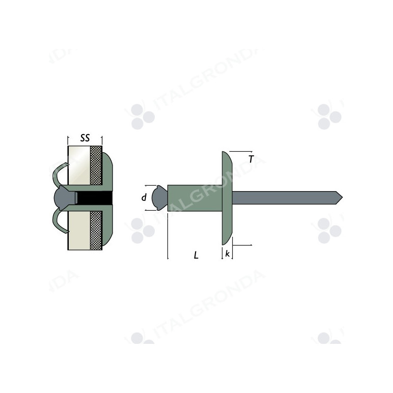 RIVETTI ALL. NAT. Ø5X40 A FIORE TESTA LARGA TL14