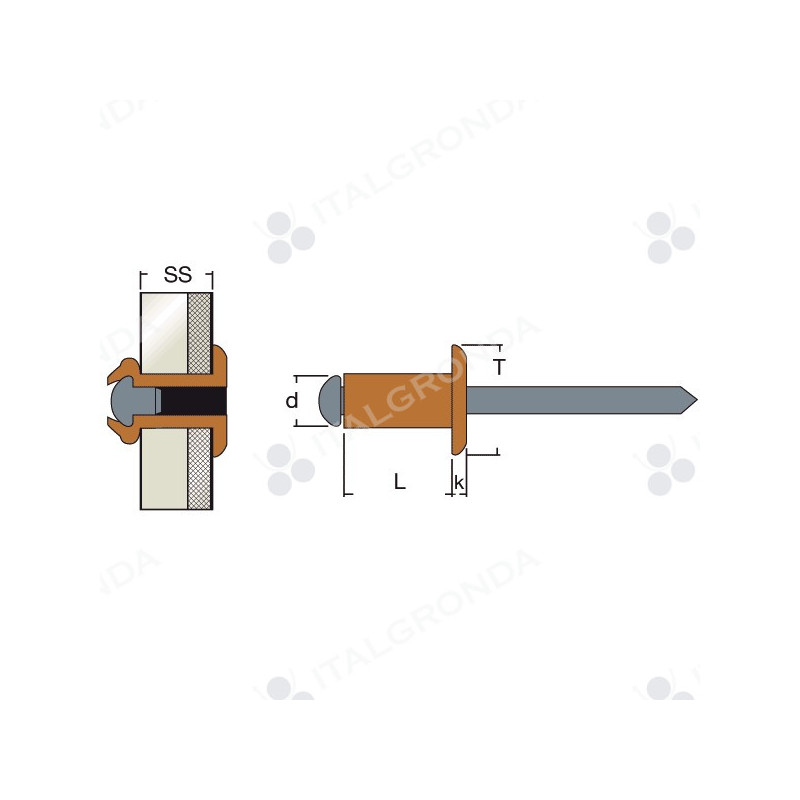 RIVETTI ALL. TDM RAL 8017 Ø4X9