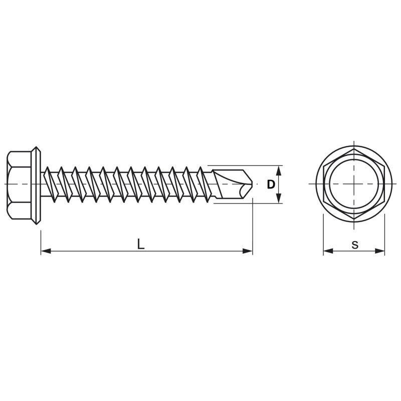 VITE AUTOFORANTE ZINC. Ø6,3X80 T. ESAG.10 C/FINTA ROND.