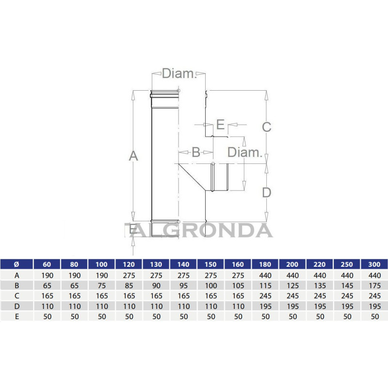 RACCORDO A TI INOX AISI 316